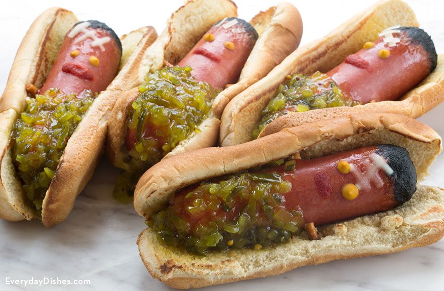 Frankenweenie Hot Dogs For Halloween Everyday Dishes