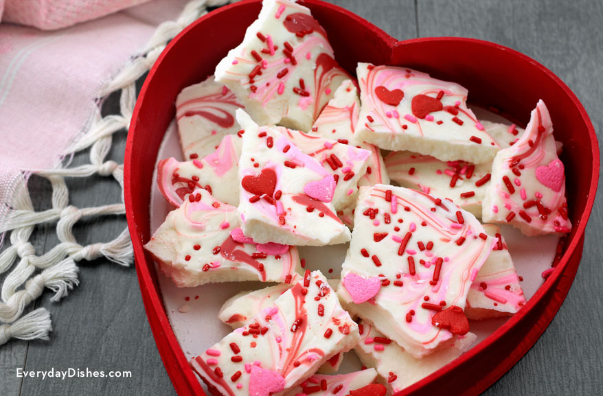 White Chocolate Valentine Bark Recipe Everyday Dishes DIY